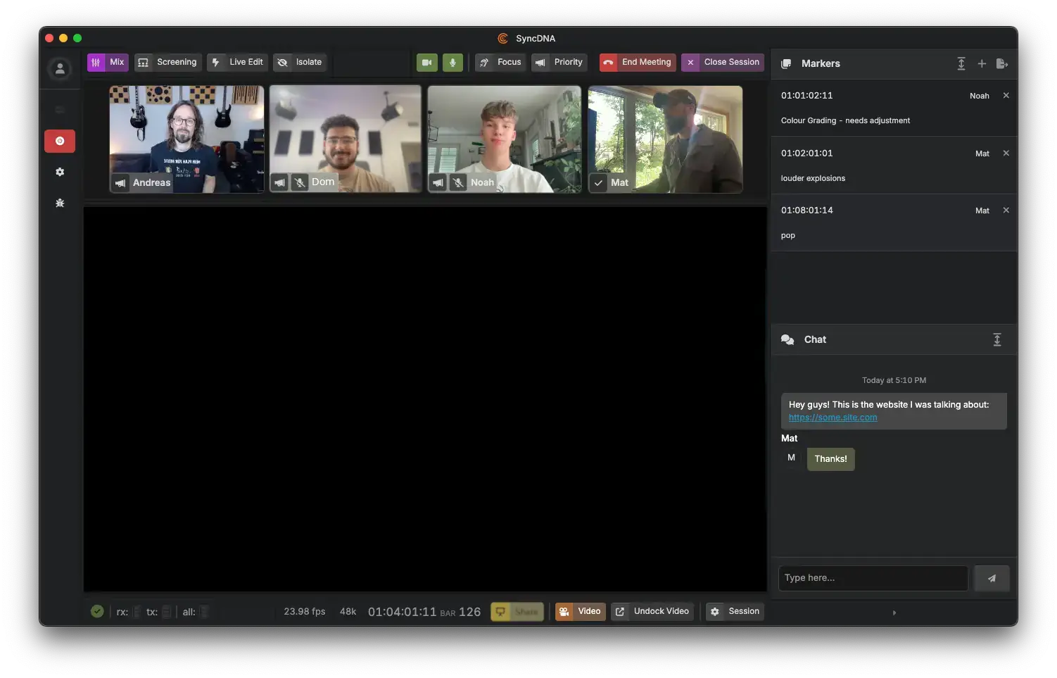 Real-time remote collaboration software for music, film, and post-production - SyncDNA